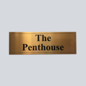 The Penthouse Sign Gold Finish Aluminium Wall Door Home Office Plaque ...
