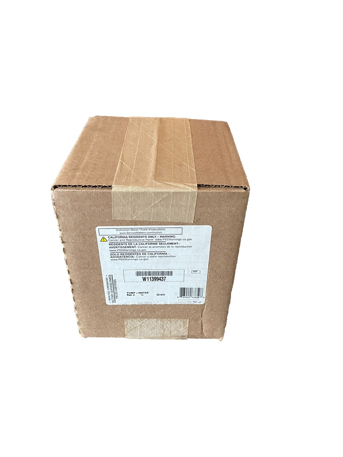 New Genuine OEM Whirlpool Washer Washing Machine Drain Pump W11399437 ...