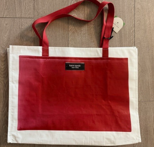 Kate Spade X Target Red and White Reusable Large Tote Bag Market NEW in ...