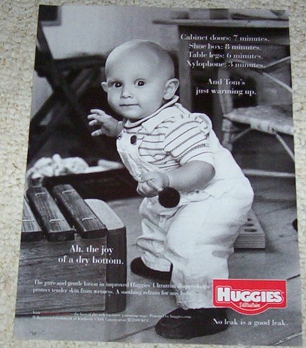 2001 ad page - Huggies baby diapers Cute boy TOM Ultratrim diaper print ...