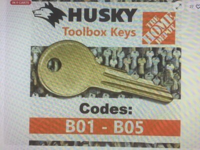 Husky Tool Box Key (s) for Series B01 Thru B05 New. All Tested on ...