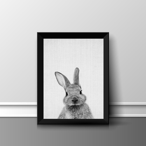 RABBIT HARE PRINT PICTURE POSTER A4 WALL ART HOME DECOR UNFRAMED GIFT ...