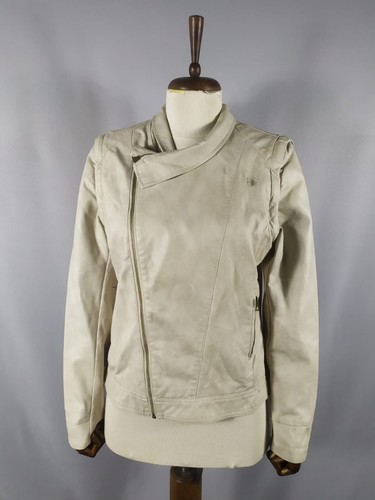Desigual Women's Jacket Size 42 Beige Full Zip Biker | eBay