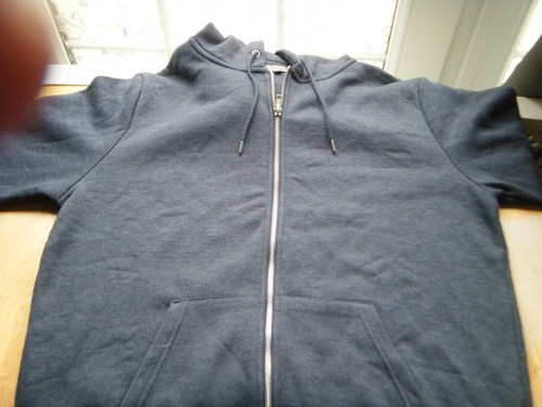 Primark Men Blue Hoodie Full Zip with pockets Size Large Brand New with ...