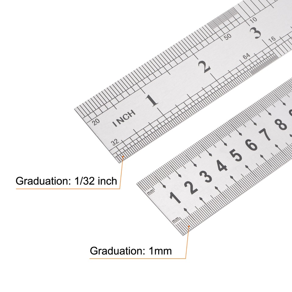 Straight Ruler Set 50x2.9CM & 60x3.8CM Stainless Steel Ruler Kit | eBay