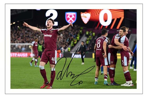 DECLAN RICE Signed Autograph PHOTO Signature Gift Print WEST HAM Soccer ...