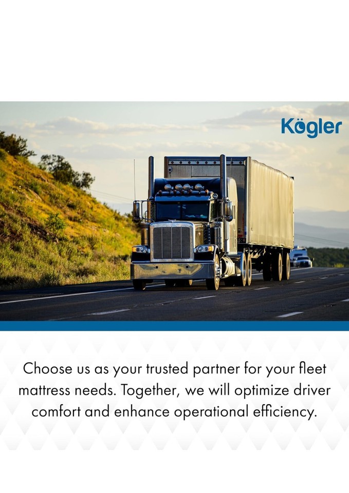 Kogler 7" thick White Semi Truck Mattress 39''X80'' - Fits all models ...