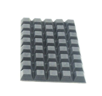 1/2" Square Rubber Feet x 1/4" Tall Premium Grade 3M Adhesive Back 40 ...