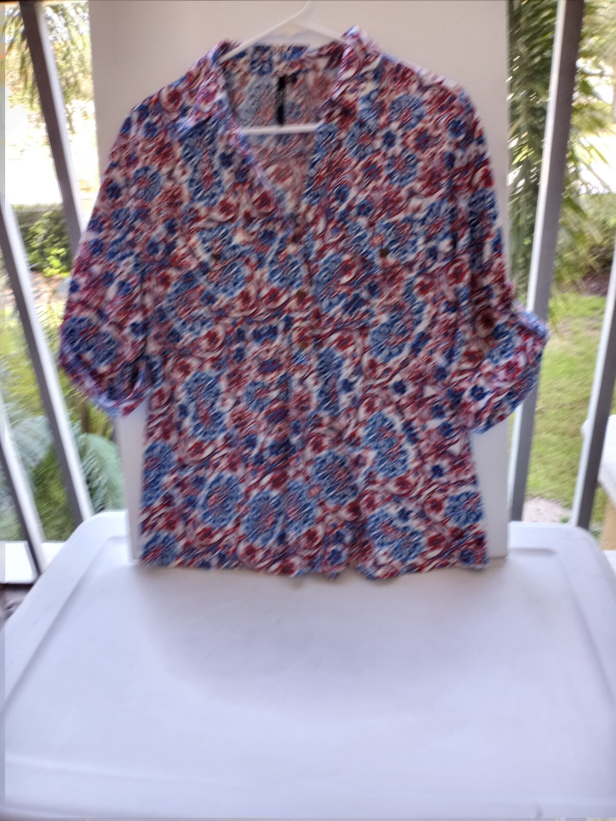 Cathy Red, White And Blue Womens Top Size XL | eBay