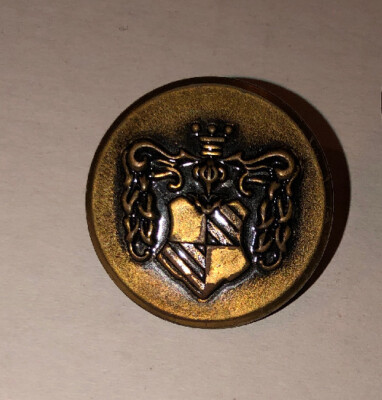 Lot of 6 vintage metal buttons with raised CREST Shield design Coat ...