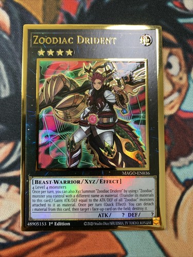 Yugioh! Zoodiac Drident - MAGO-EN036 - Premium Gold Rare - 1st Edition ...