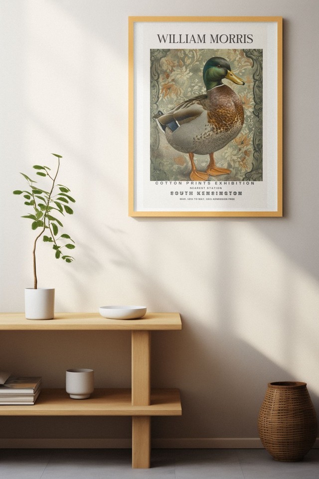 Vintage William Morris Duck Floral Cotton Exhibition Prints Wall Art ...