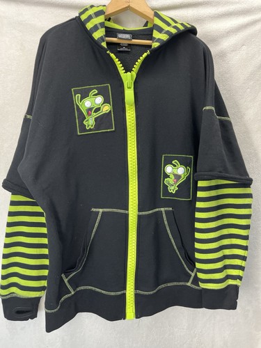Invader Zim Hot Topic Nickelodeon 2fer Black Oversized Hoodie Jacket ...