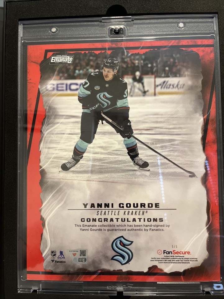 24-25 Hockey Emanate Seattle Kraken Yanni Gourde Red Auto 5/5 | eBay