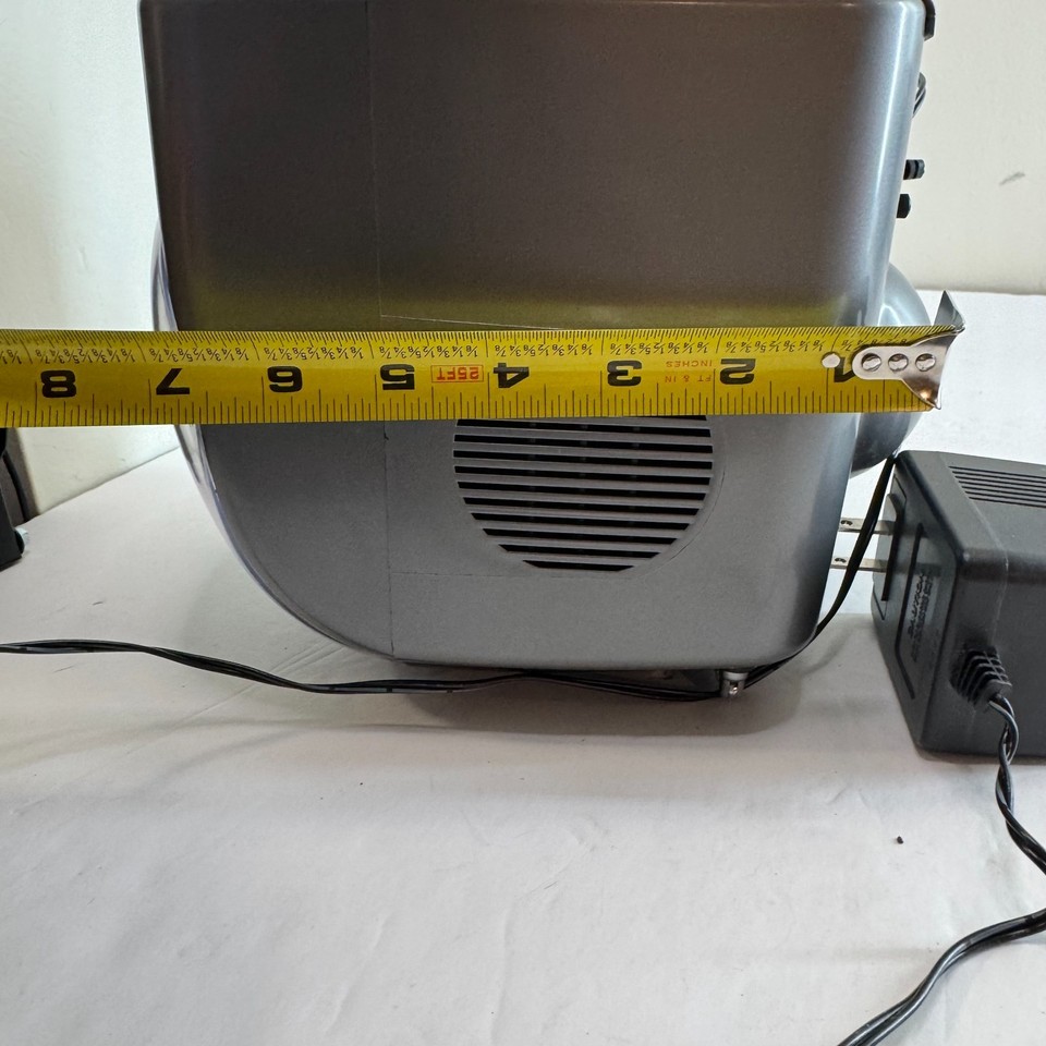 Vintage Portable Black And Gray CRT Television AM/FM Radio w Power ...