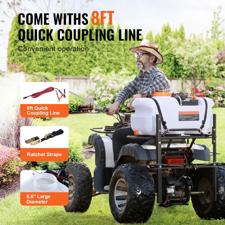 ATV Sprayer 60 L/15.9 Gal ATV/UTV Spot Sprayer with A Nozzle Boom 1.9 ...
