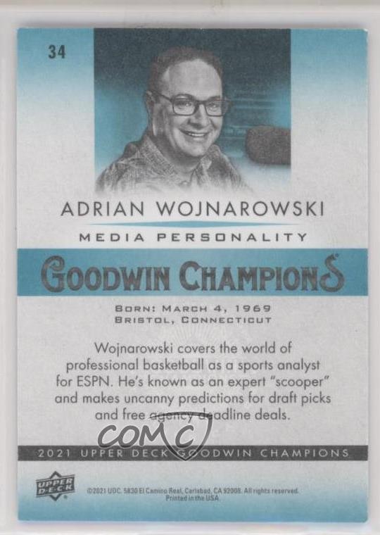 2021 Upper Deck Goodwin Champions Turquoise Adrian Wojnarowski #34 | eBay