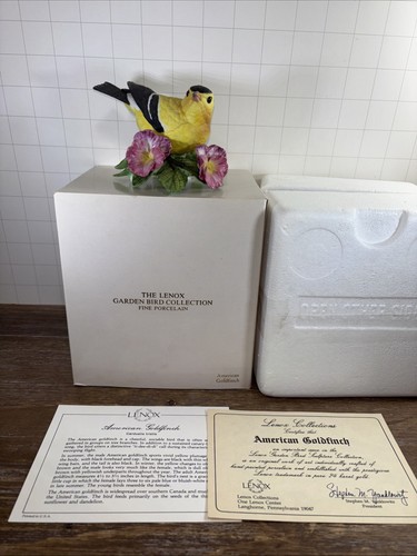 Lenox Garden Bird Collection American Goldfinch 1987 Porcelain Figurine ...