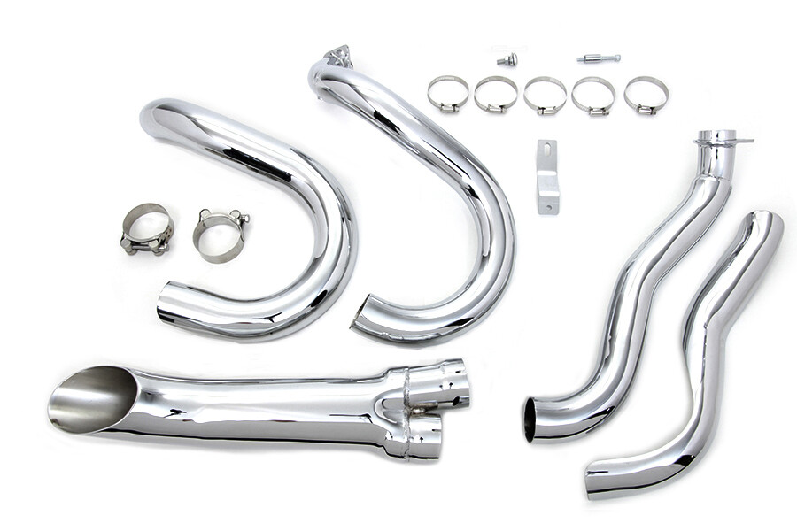 Factory Sample Chrome 2 into 1 Exhaust Header Set fits Harley Davidson ...