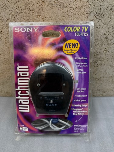 NEW Sony FDL-PT222 Color TV Watchman 2.2" LCD 2001 SEALED Black Japan ...