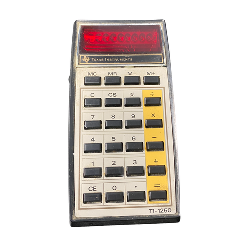 Vintage Texas Instruments TI-1250 Electronic Calculator Red LED Display ...