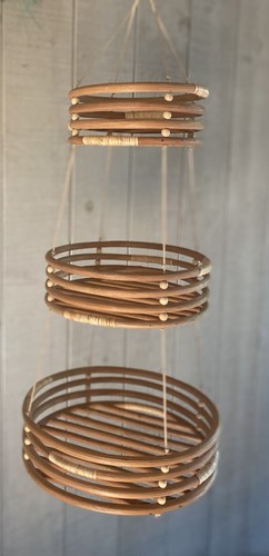 Rattan Hanging Baskets 3 Tiered Plants Kitchen | eBay