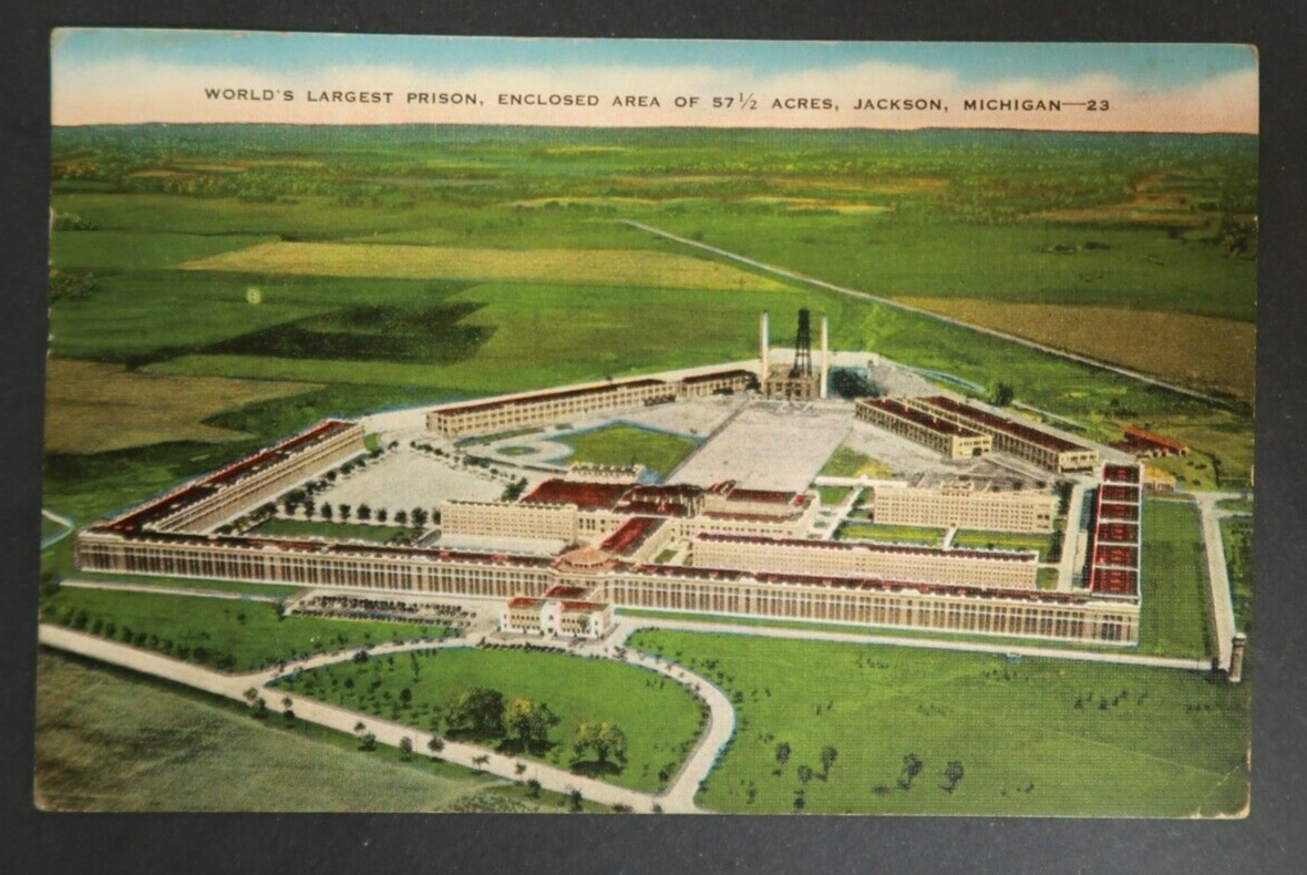 World's Largest Prison Jackson Michigan Illustrated 1939 3496N Vintage ...