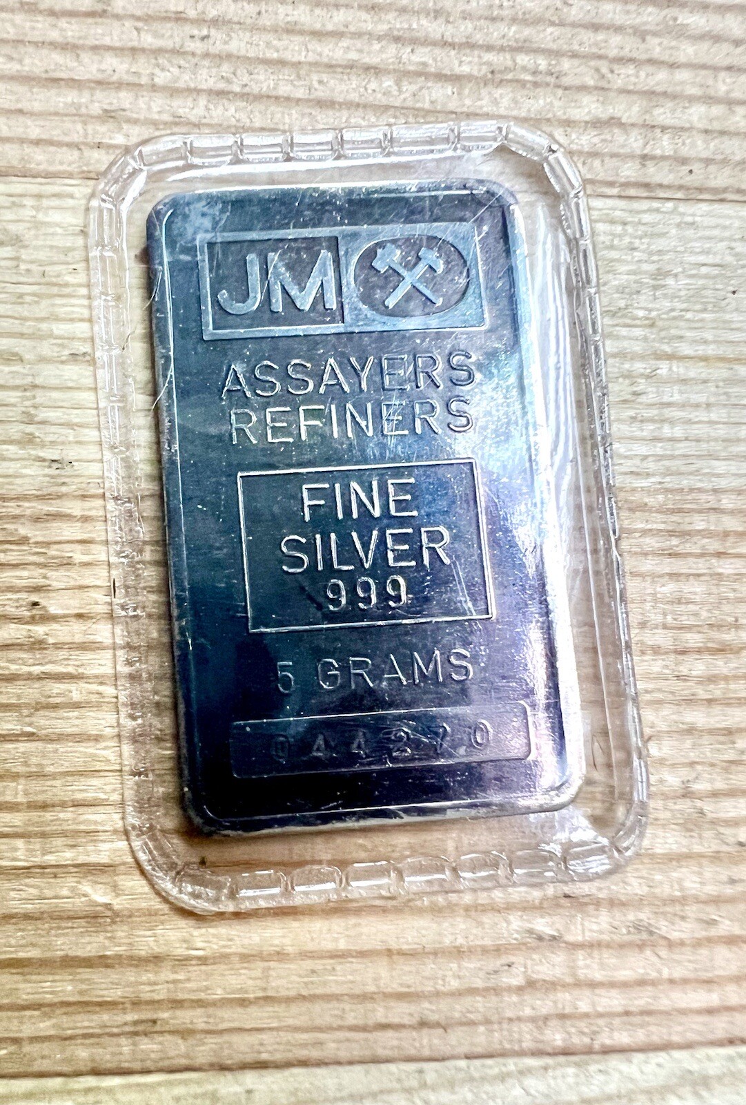 RARE LOW Serial # Johnson Matthey 5 Gram Silver Bar OG Partial Seal ...