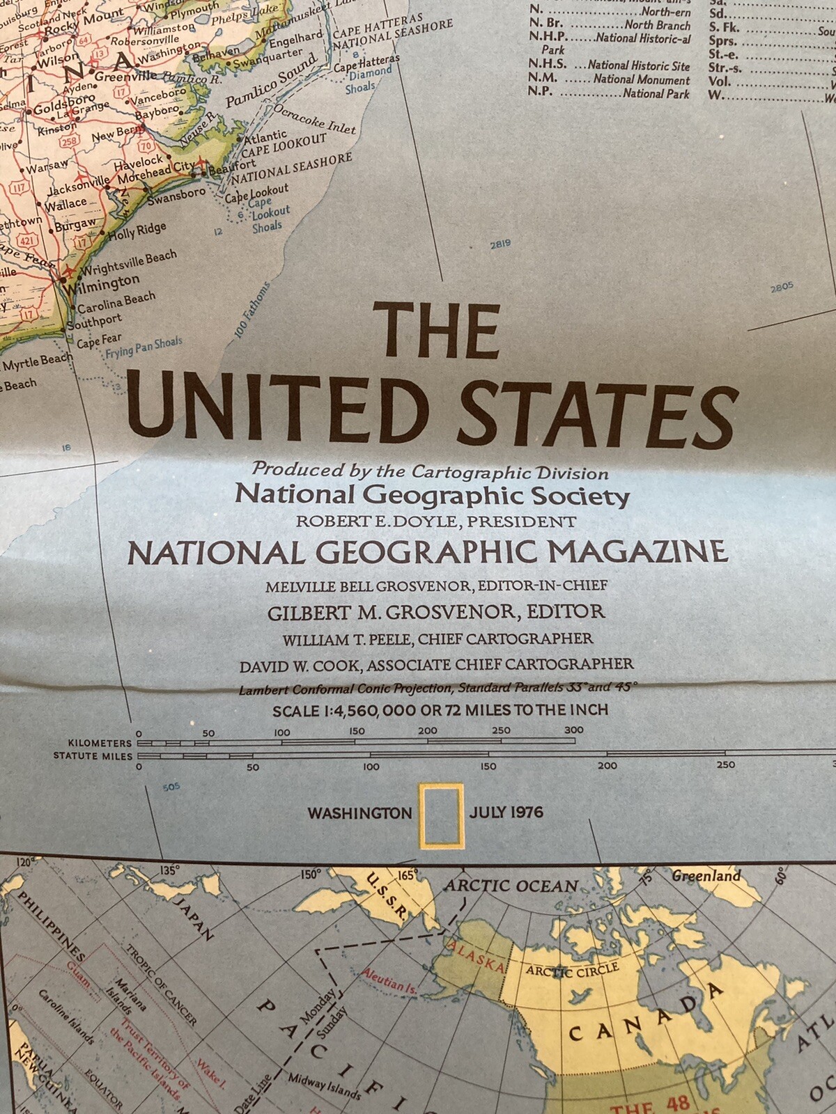 Vintage National Geographic Map / Poster - Portrait USA NASA GEC - July ...
