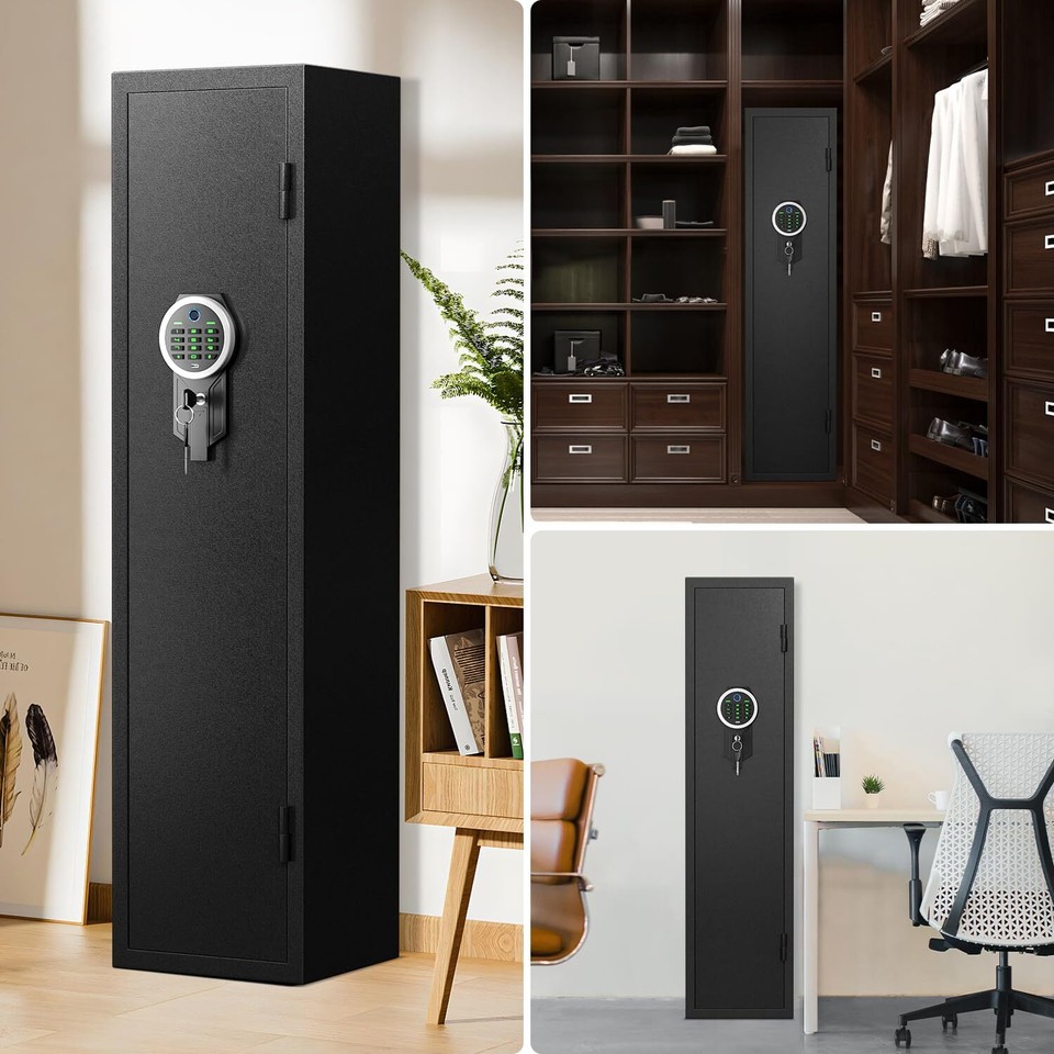 2-3 Rifle Gun Safe Biometric Fingerprint Long Gun Safe for Home Rifle ...