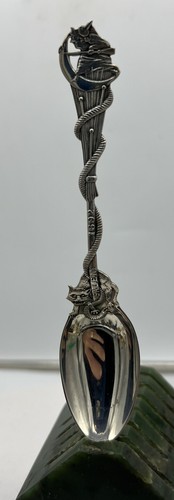 Rare Antique Sterling Silver Small Spoon, Witch and Cat, Salem 1692 ...