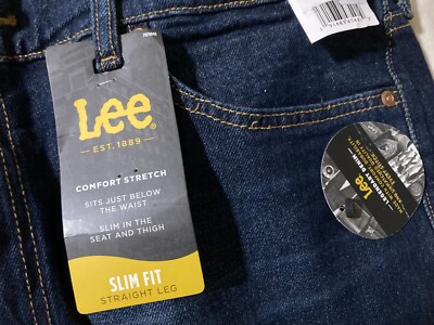 LEE Slim Fit Jeans Comfort Stretch Straight Leg Midrise Waist Glory Mid ...