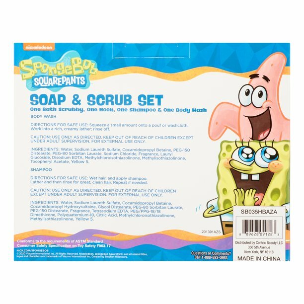SpongeBob SquarePants 4-Piece Soap & Scrub Bath Set (LOC N-Shed) | eBay