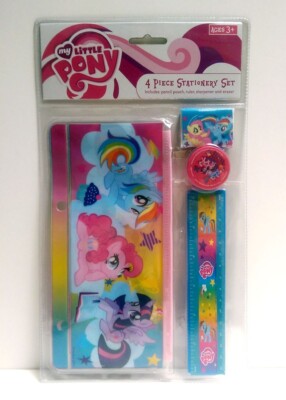 MY LITTLE PONY School 4 PC Stationery Set Pencil Pouch, Sharpener ...