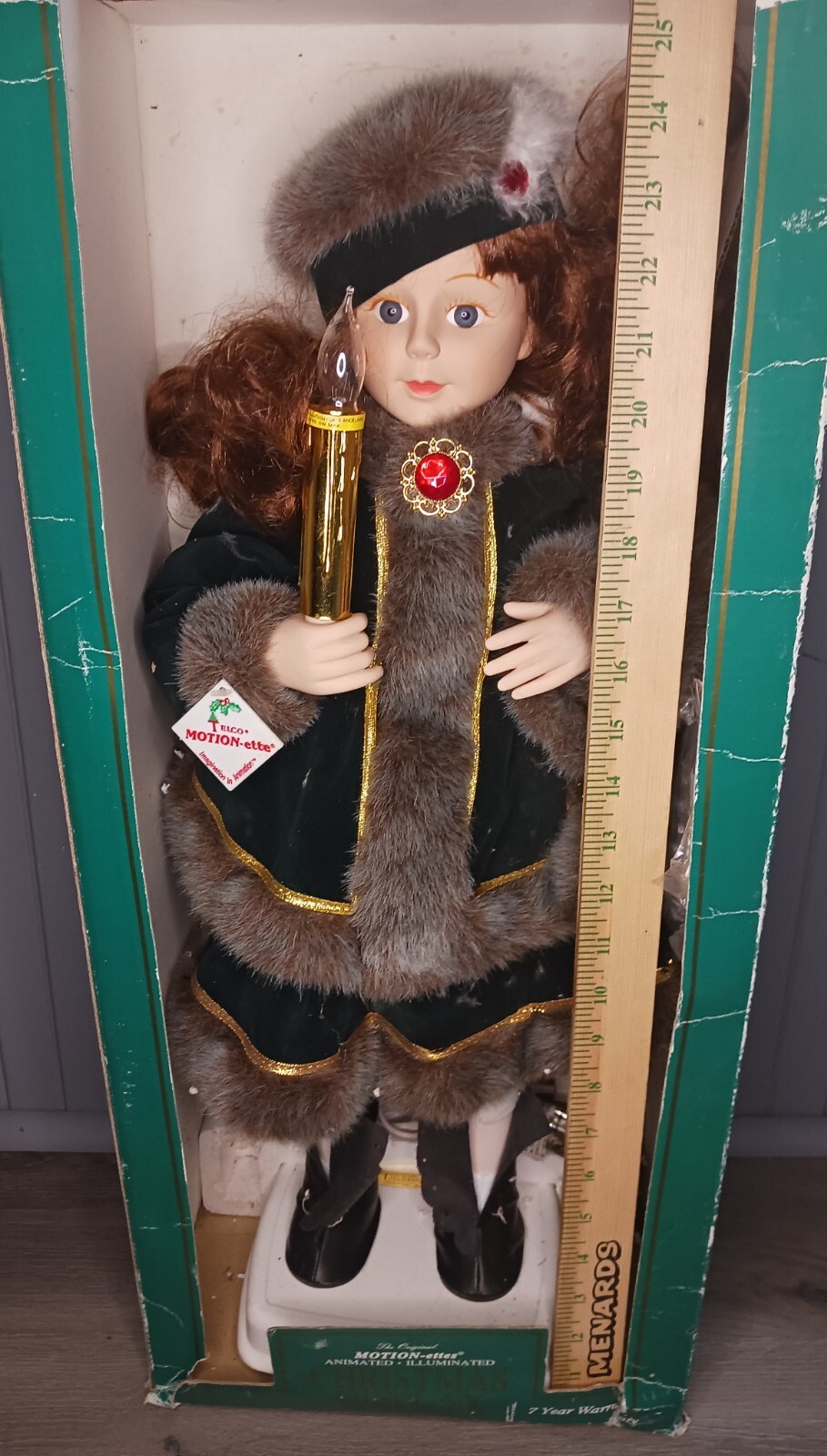 24" Telco Motion-ettes of Christmas Girl w/Candle Animated Illuminated ...