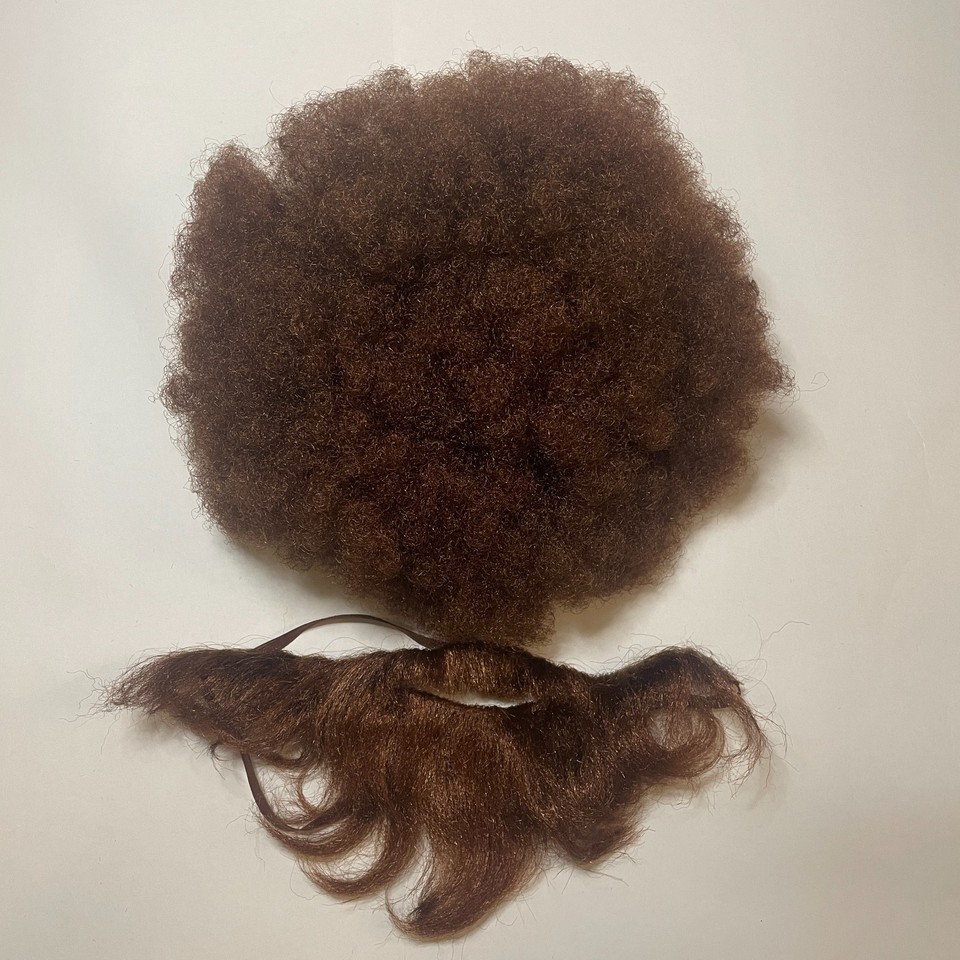 Halloween Costume Bob Ross Wig, Mustache and & Paint Palette | eBay