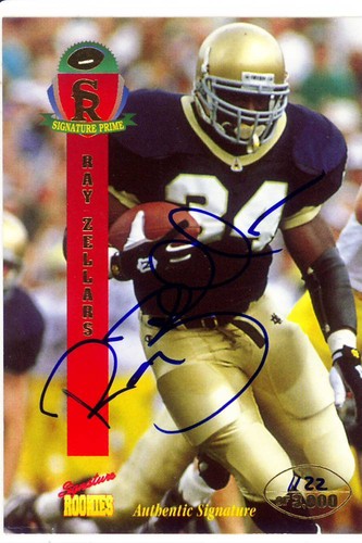 ray zellars rookie rc draft auto autograph notre dame fighting irish ...
