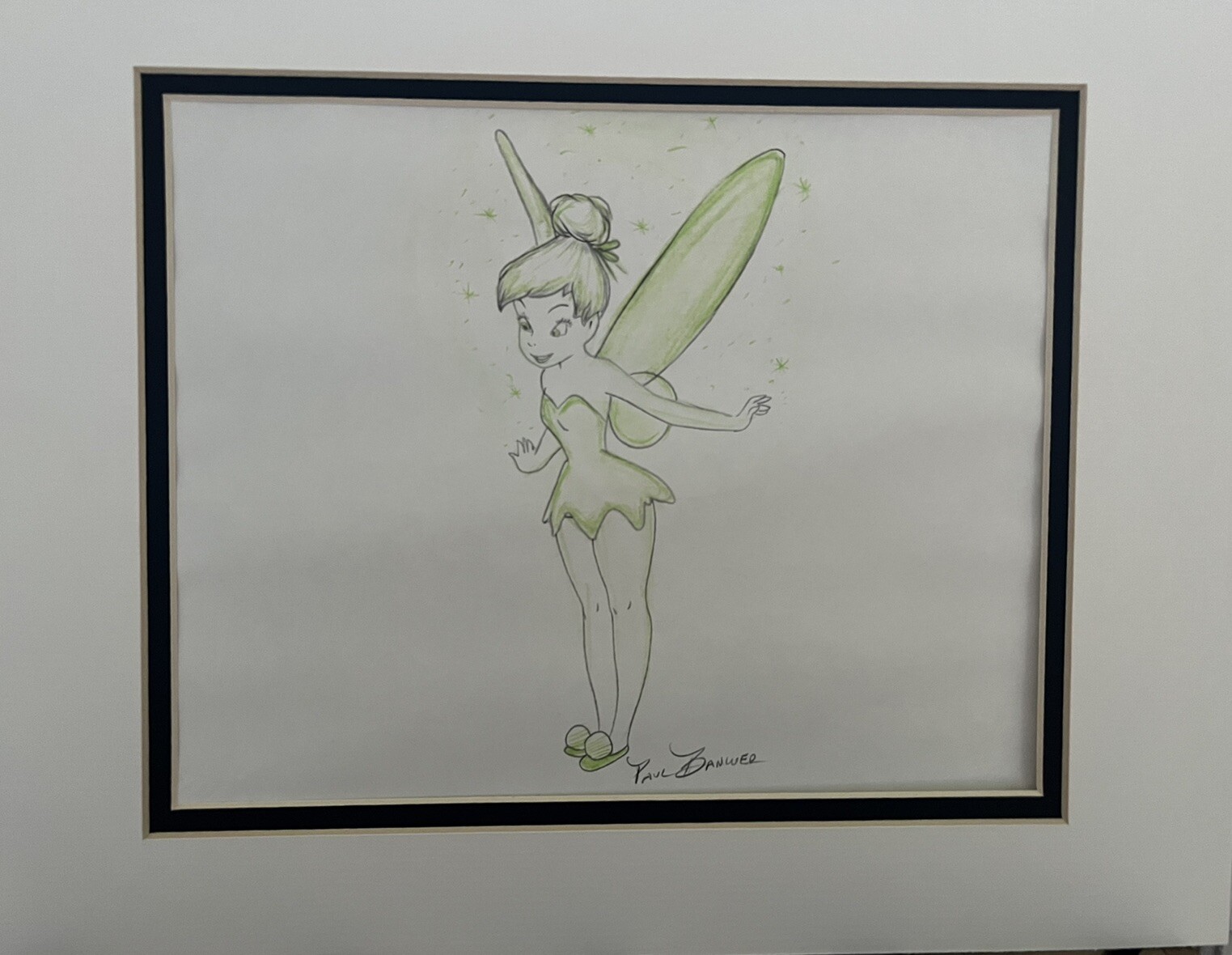 Art Of Disney Tinkerbell 2 Color Line Drawing Signed By Artist Paul ...