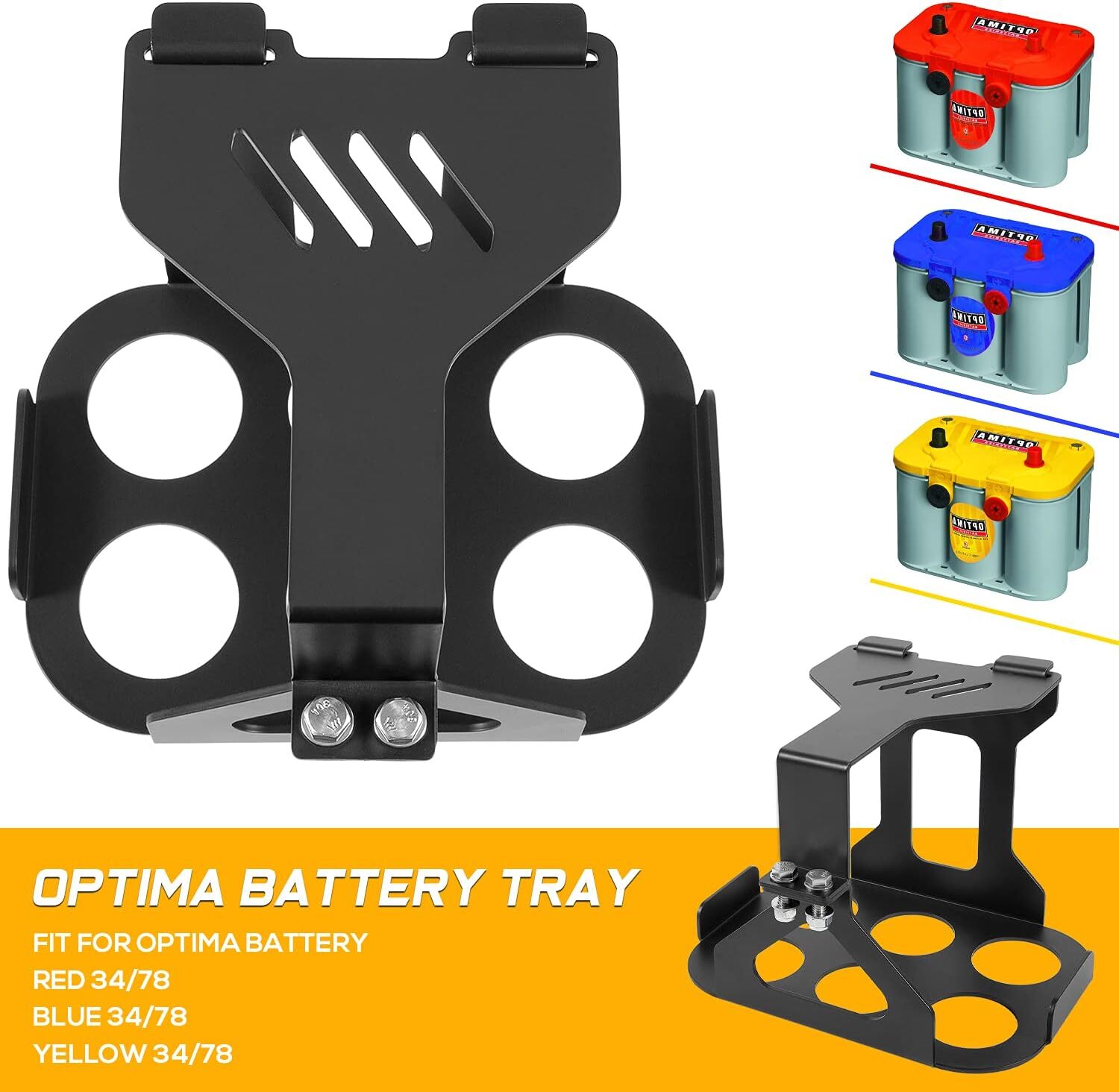 Battery Tray Hold Down Trunk Relocation Box Racing Mount for Optima ...