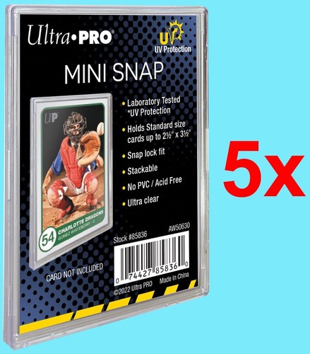 5 ULTRA PRO RECESSED UV SAFE MINI SNAPS STANDARD SIZE Card Holder ...