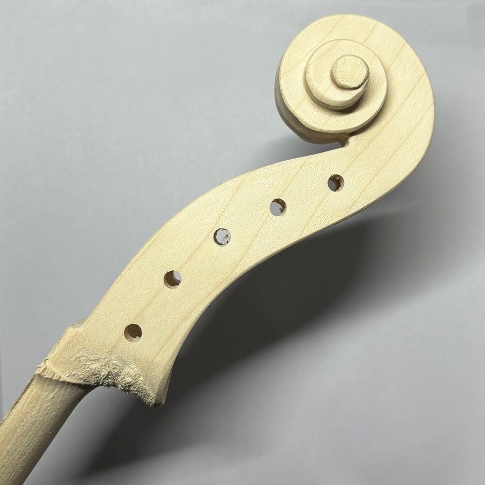 5 Strings Violin Head 4/4 Maple White Neck Pre Carved 5 Hole Violin ...
