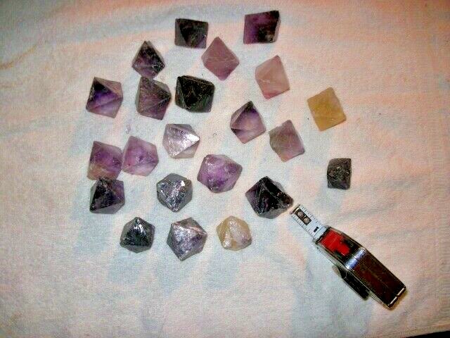 Fluorite Octagonal Crystal 8 Sided 1" *See photos* LOT OF 22 PIECES | eBay