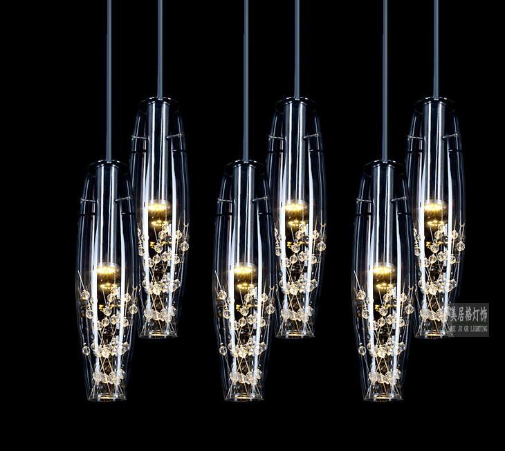 Modern LED Crystal Long Glass Ceiling Light Pendant Lamp C 10 | eBay