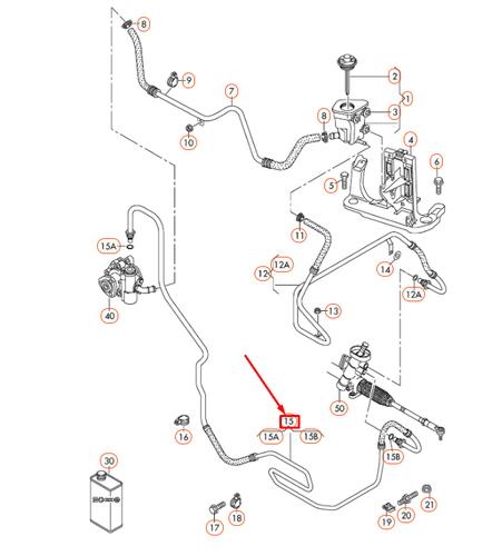 OE VOLKSWAGEN BEETLE A5 POWER STEERING PRESSURE HOSE 5C0422893BJ ...