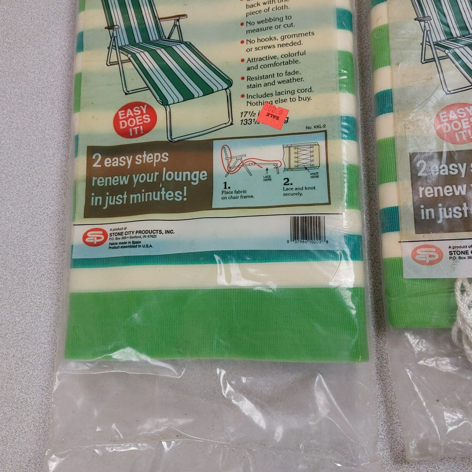 Vintage Lot 2 Renew A Lounge Kwik Kit Lawn Patio Lounger Repair Green 2 ...