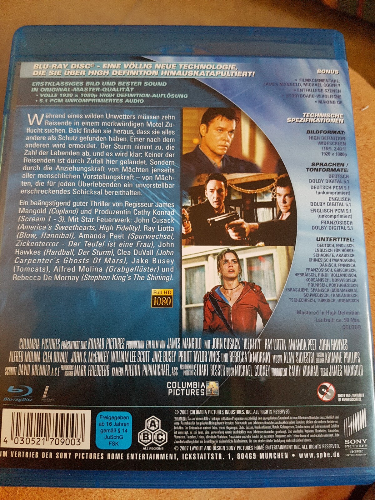 Blu-Ray IDENTITÄT IDENTITY John Cusack Ray Liotta Amanda Peet James ...