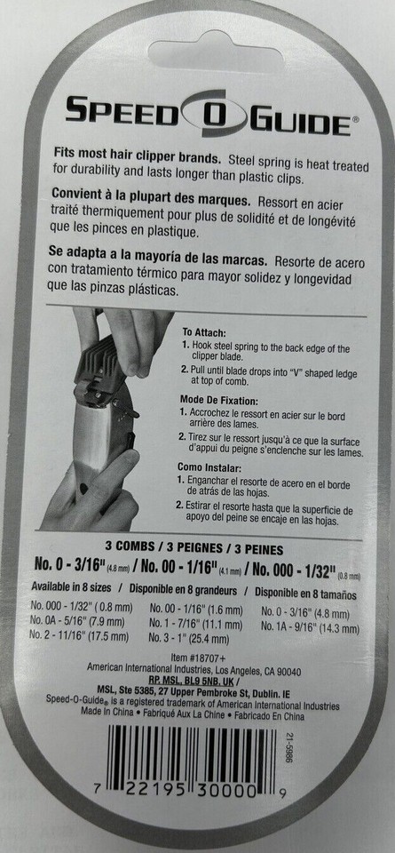 SPEED O GUIDE Clipper Guard Universal Comb Attachment Retail Package | eBay