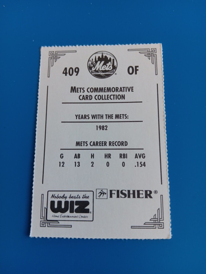 Rusty Tillman 1991 Mets THE WIZ #409 NEW YORK METS Card SGA Rare FREE ...