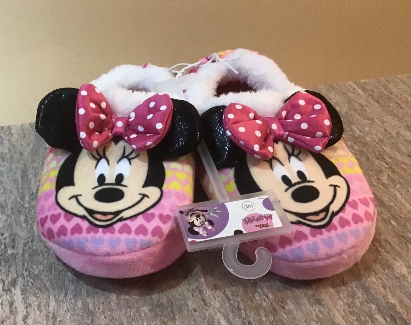 NWT Disney Junior Minnie Mouse Toddler Girls' Slippers Size 11/12 Pink ...