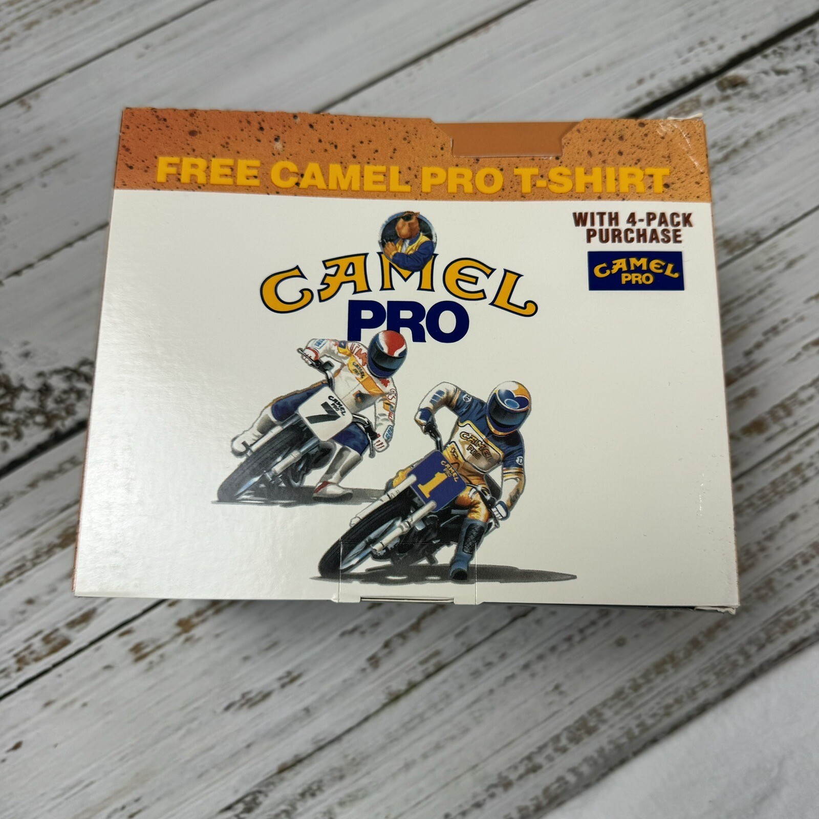 VTG 90s CAMEL PRO RACING MOTORCROSS MOTORCYCLE CIGARETTE PROMO POCKET T ...